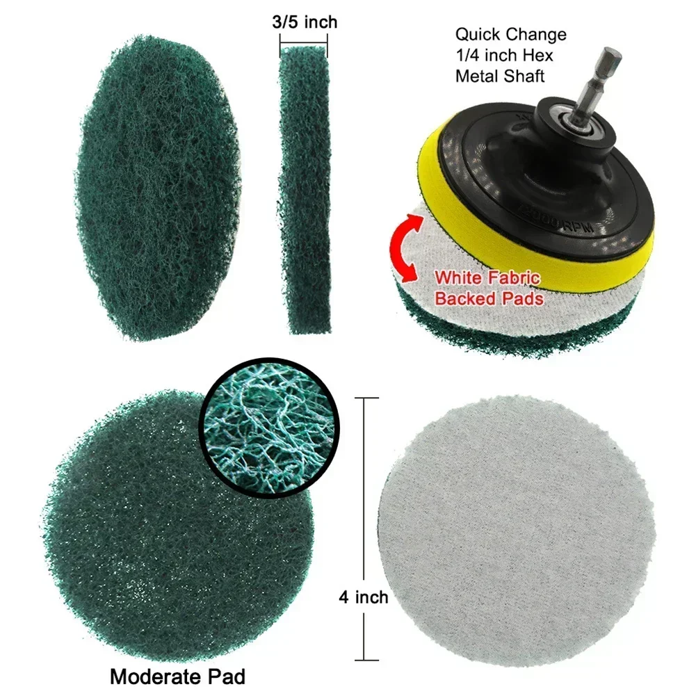 5pcs Cleaning Cloth Scrub Pad Industrial Scouring Pads Nylon Polishing ...
