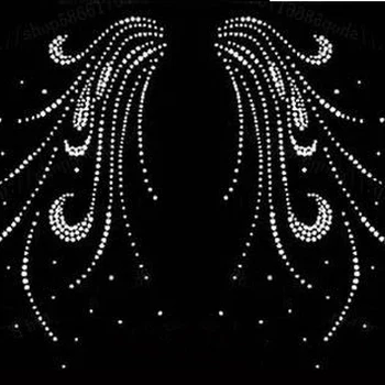6pcs/lot (28X13.5cm) Shiny Phoenix Tail Pattern Hotfix Rhinestone ...