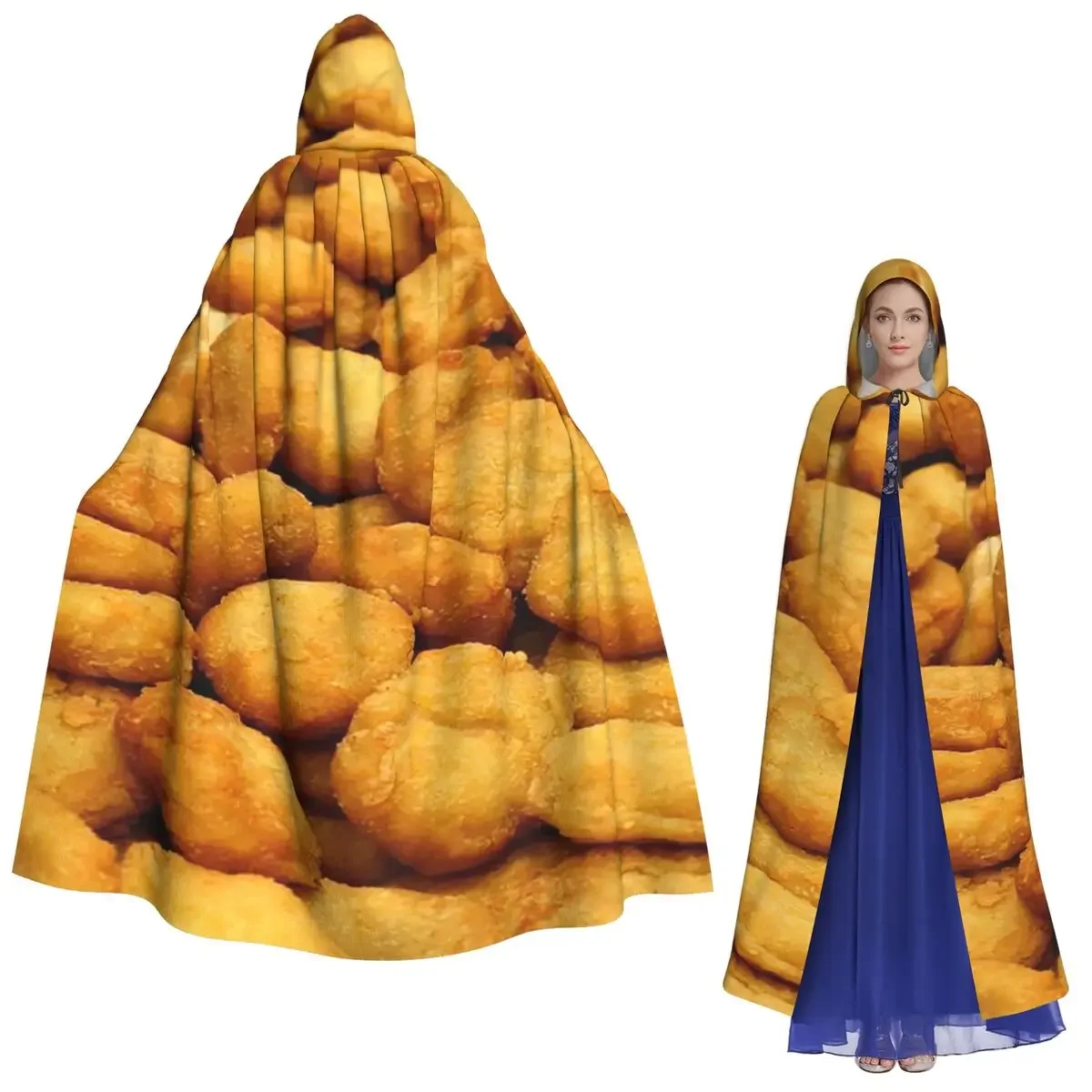 This Is My Human Costume I'm Really A Chicken Nugget Long Hooded Cloak ...