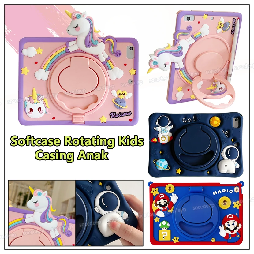 Kids-Cartoon-Unicorn-Shockproof-Tablet-Case-with-rotatable-stand-for ...