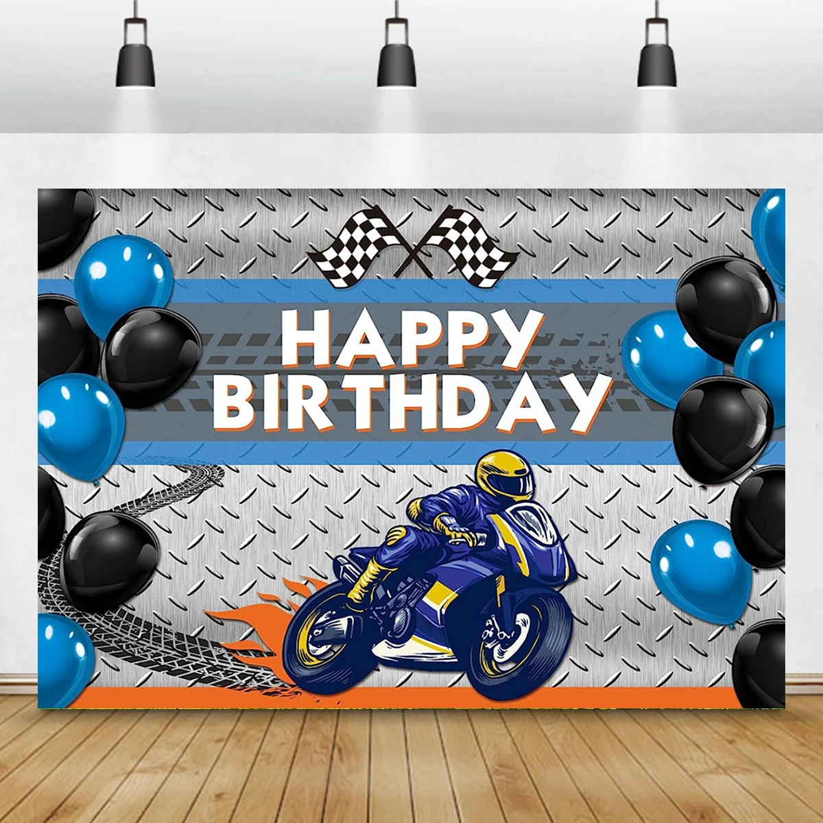 Happy-Birthday-Motorbike-Theme-Backdrop-Racing-Photography-Room-Wall ...
