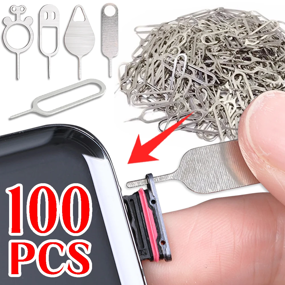 30-100pcs Universal Sim Card Tray Removal Eject Pin Tool Stainless ...