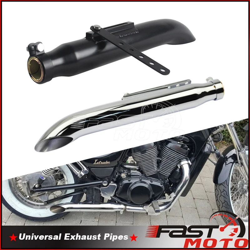 Retro-Cafe-Racer-Motorcycle-Exhaust-Muffler-Pipe-Modified-Tail-System ...