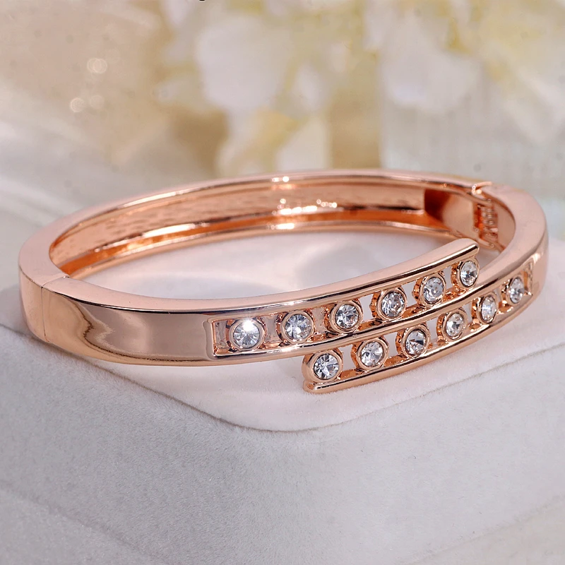 New Trendy Shiny Rhinestone Cuff Bangles & Bracelets For Women Charm ...