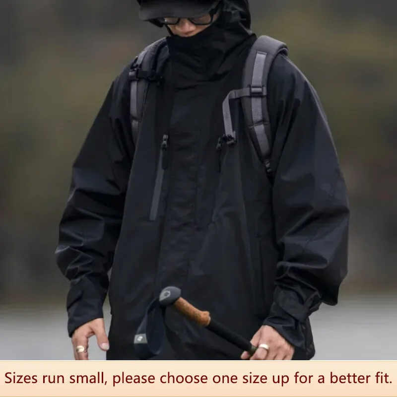 Loose-Outdoor-Windproof-Waterproof-Black-Splash-Clothes-Men-Autumn ...
