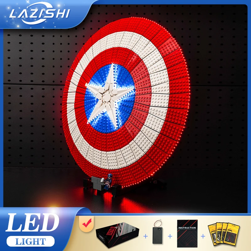 Capit-o-Am-rica-s-Shield-Building-Blocks-Set-Lazishi-Luz-LED-Apenas ...