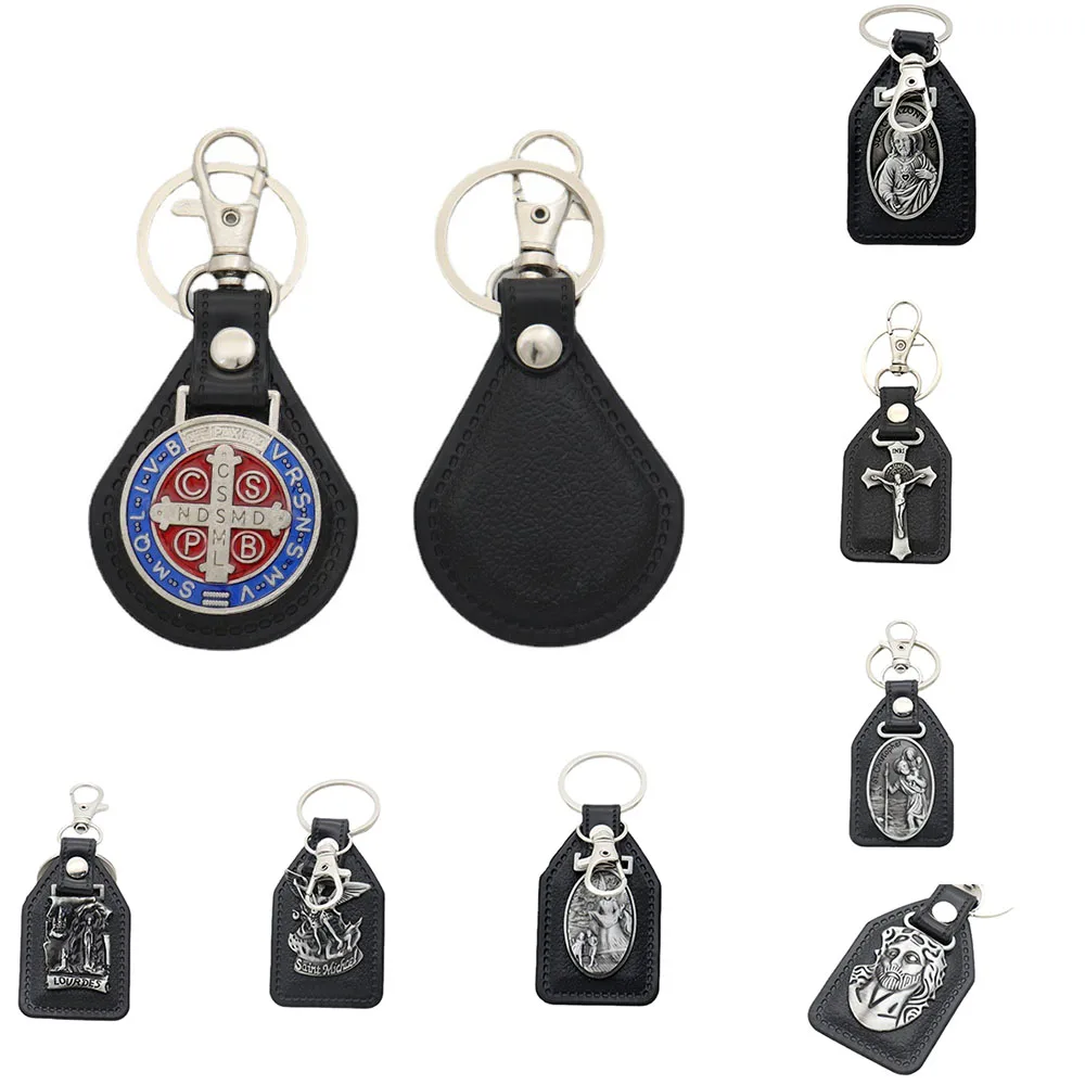 Catholic-Saint-Benedict-Medal-Cross-Keychain-Virgin-Mary-Jesus-St ...