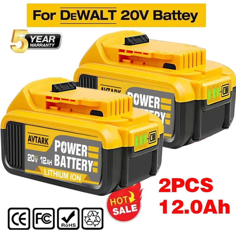 Nouveau-100-Original-12000mAh-20V-pour-Dewalt-Power-Tool-Batterie-DCB206-20V-12-0Ah-Batterie ...