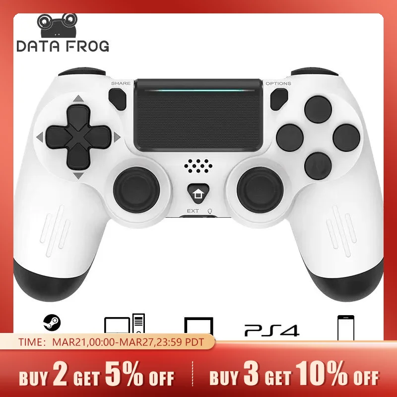 Data Frog-Controlador de jogo compatível com Bluetooth para PS4, Slim ...