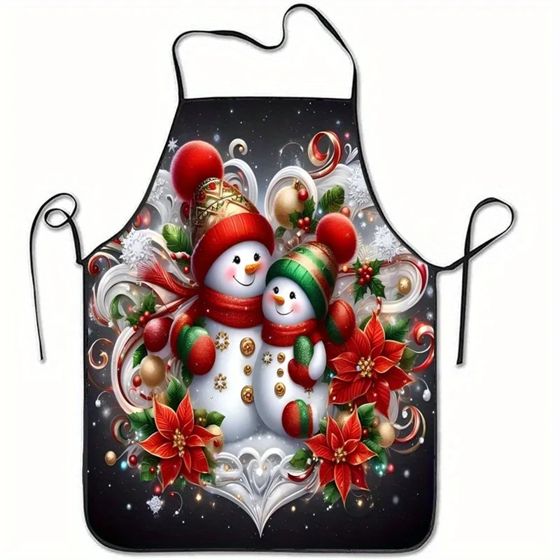 Festive Snowman Christmas Apron - Polyester with Red Hat, Green Pants ...
