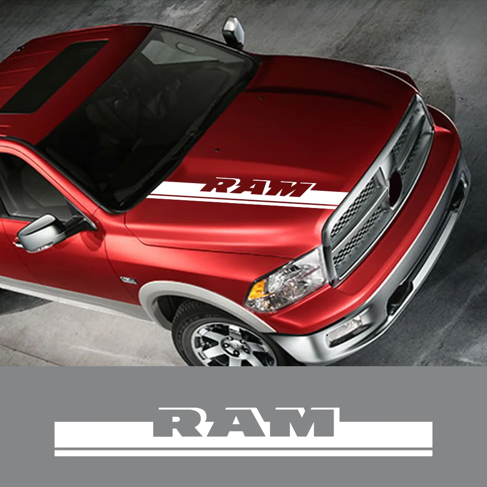 Car-Hood-Sticker-For-Dodge-RAM-1500-2500-3500-Rebel-TRX-Pickup-Stripes ...
