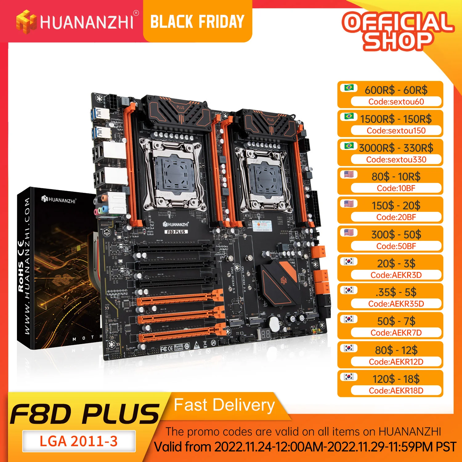Huananzhi X99 F8d Plus X99 Motherboard Intel Dual Cpu X99 Lga 2011-3 E5 ...