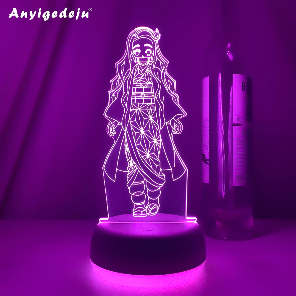 Kimetsu No Yaiba Nezuko Kamado Figure Led Night Lights For Bedroom ...
