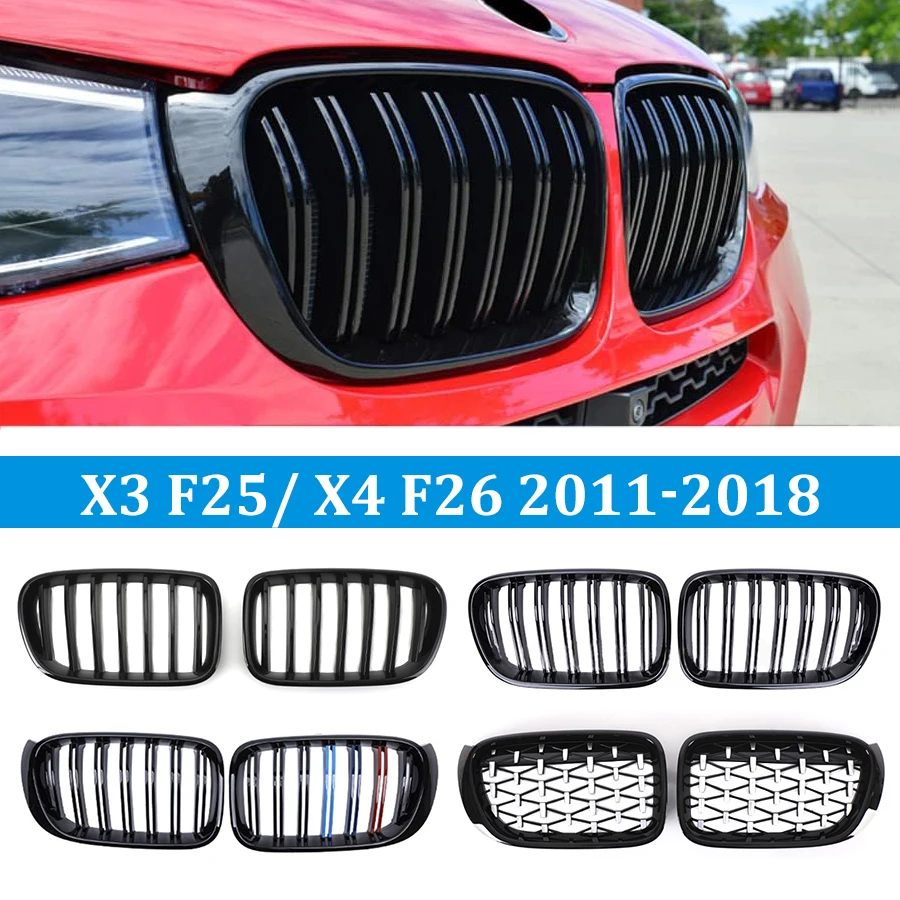 Front-Gloss-Black-Sport-Kidney-Grill-Diamond-Grille-for-BMW-F25-X3-2011 ...