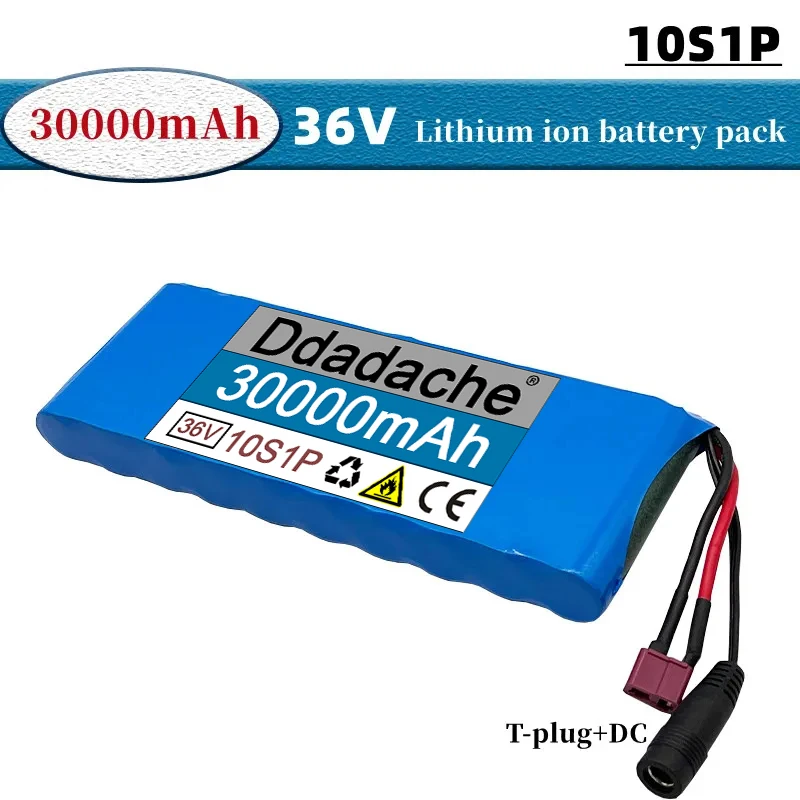 100% original New 36V 30000mAh 10S1P 18650 lithium ion rechargeable ...
