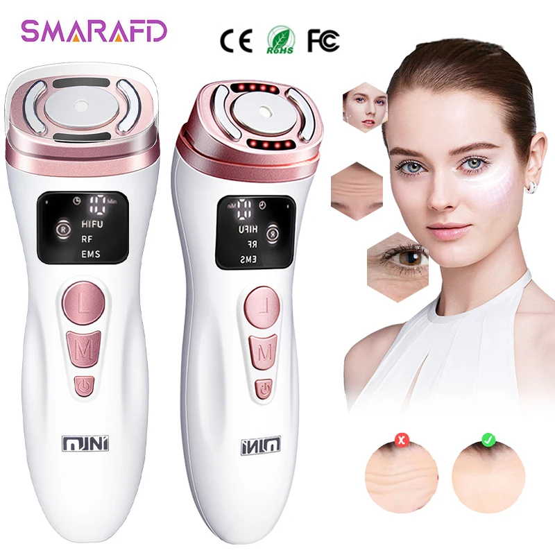 New Mini Hifu Rf Ultrasonic Facial Machine Ems Micro Current Lifting ...