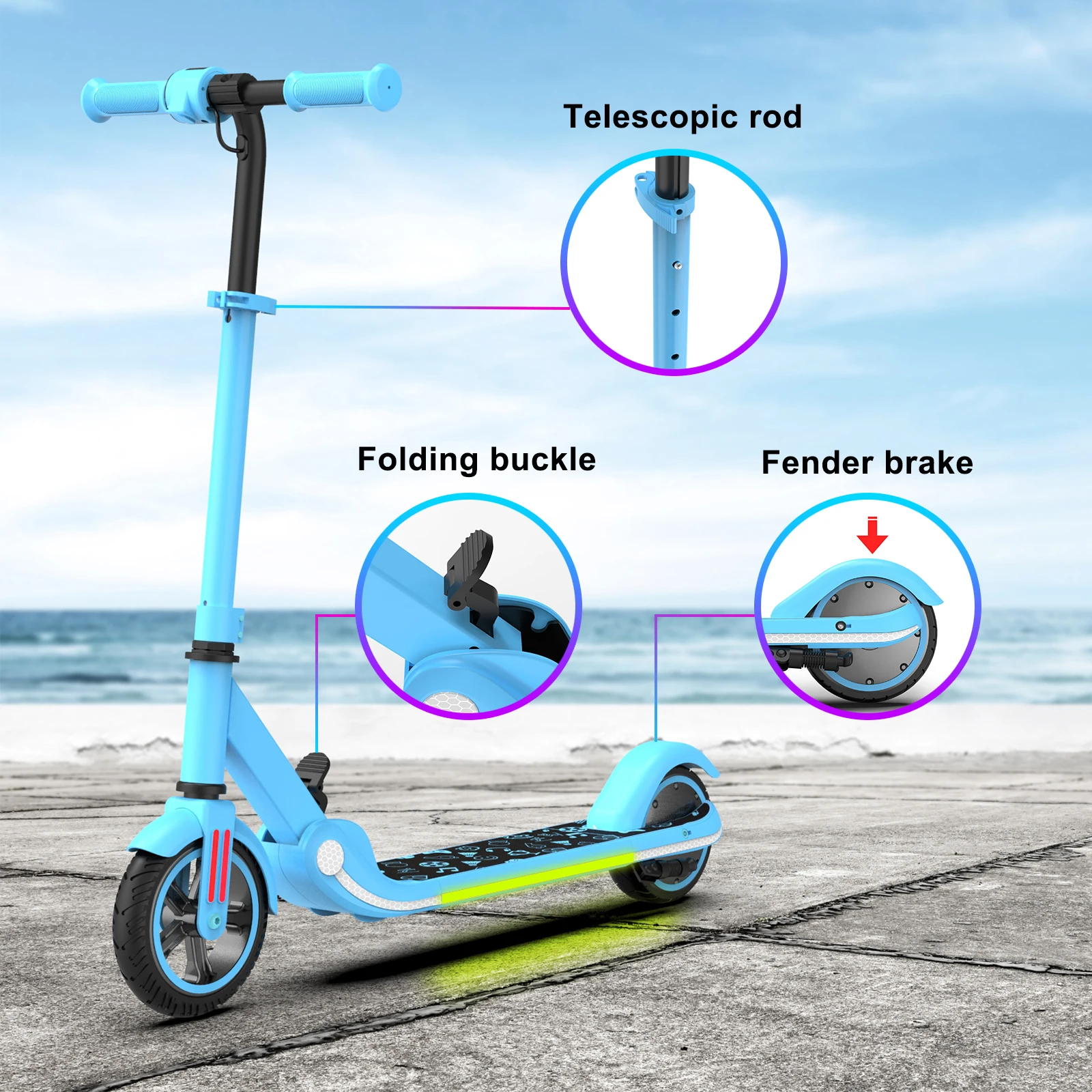 Blue Electric Scooter For Kids