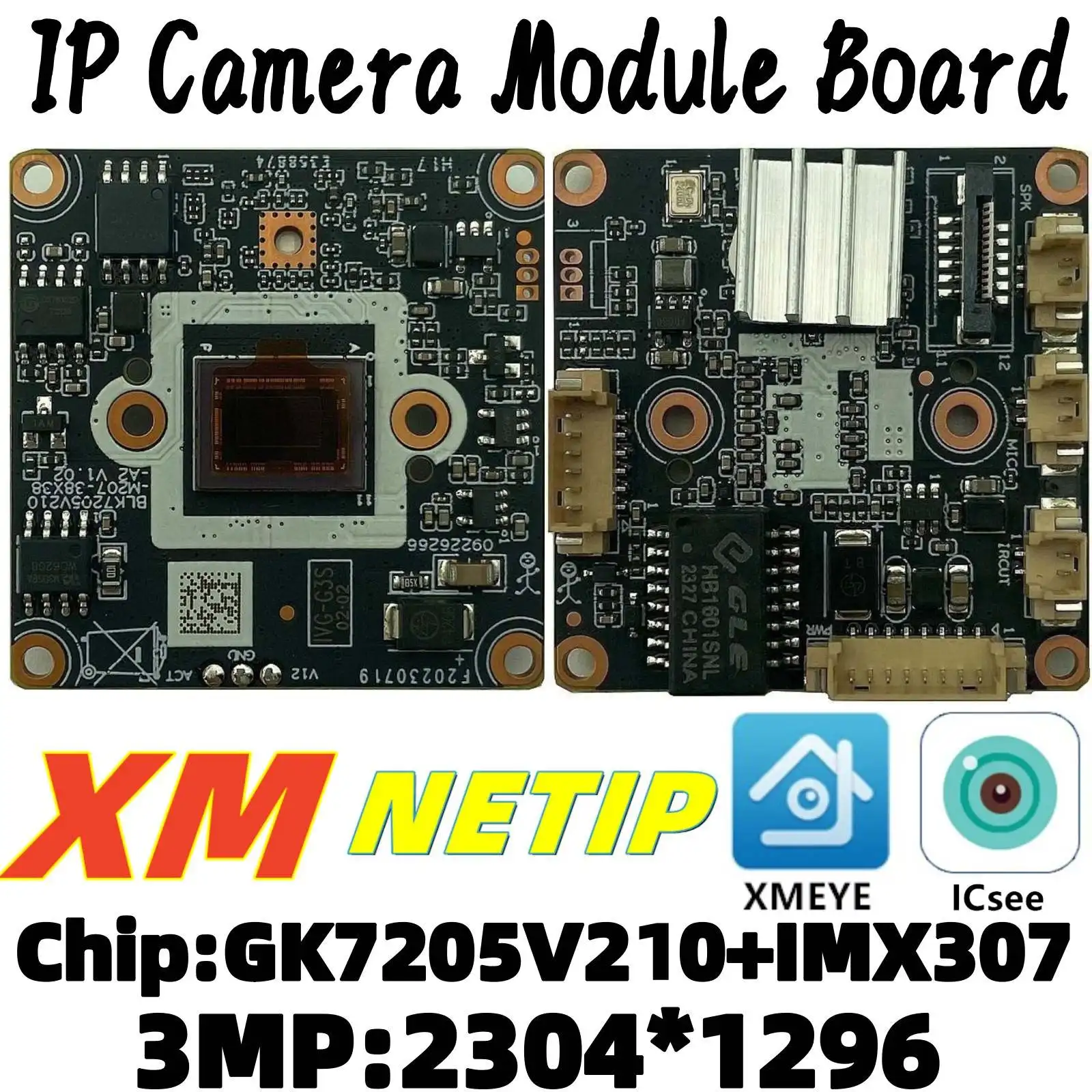 IMX307-GK7205V210-3MP-2304-1296-H-265-IP-Camera-Module-Board-Low ...