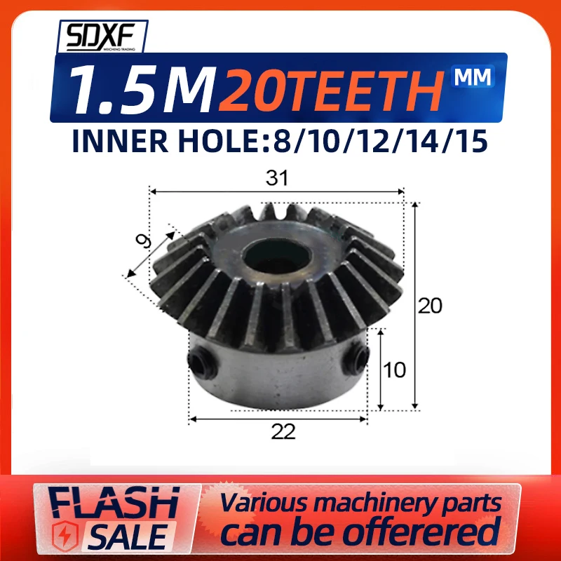 One 1.5 Module 20tooth Standard Inner Bore, Inner Bore 8/10/12/14/15mm ...