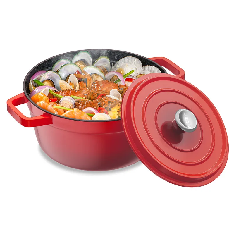 Enameled-Cast-Aluminum-Dutch-Oven-4-7-Quart-Nonstick-Stew-Pot-Casserole ...