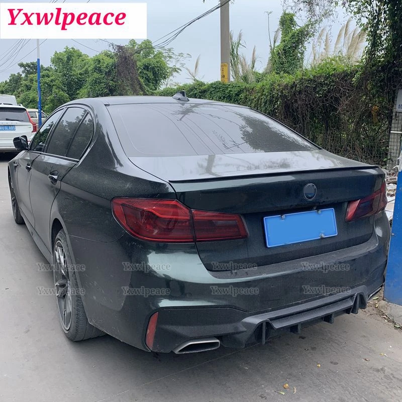 BMW 5 시리즈 G30 g38에 적합 2018 2019 2020 2021 2022 M5 ABS 재질 탄소 섬유 외부 트렁크 스포일러 자동차 리어 스포일러 ...