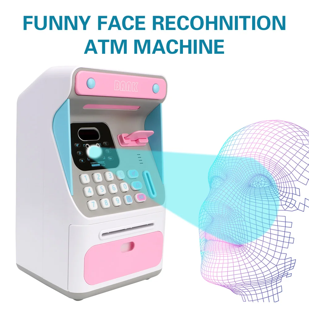 Simulated Face Recognition Money Boxes Auto Scroll Paper Banknote ATM ...