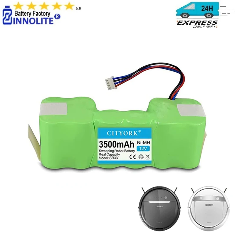 12V 3500mAh NIMH Battery Pack for ECOVACS Deebot DD35 DE55 DE5G/OZMO ...