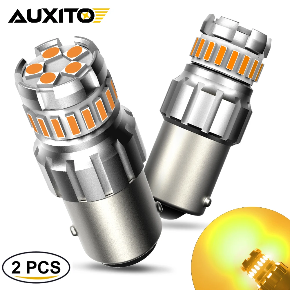 AUXITO 2x Orange LED Turn Signal Light 12V P21W 1156 BA15S 1157 P21/5W Brake Reverse Light For ...