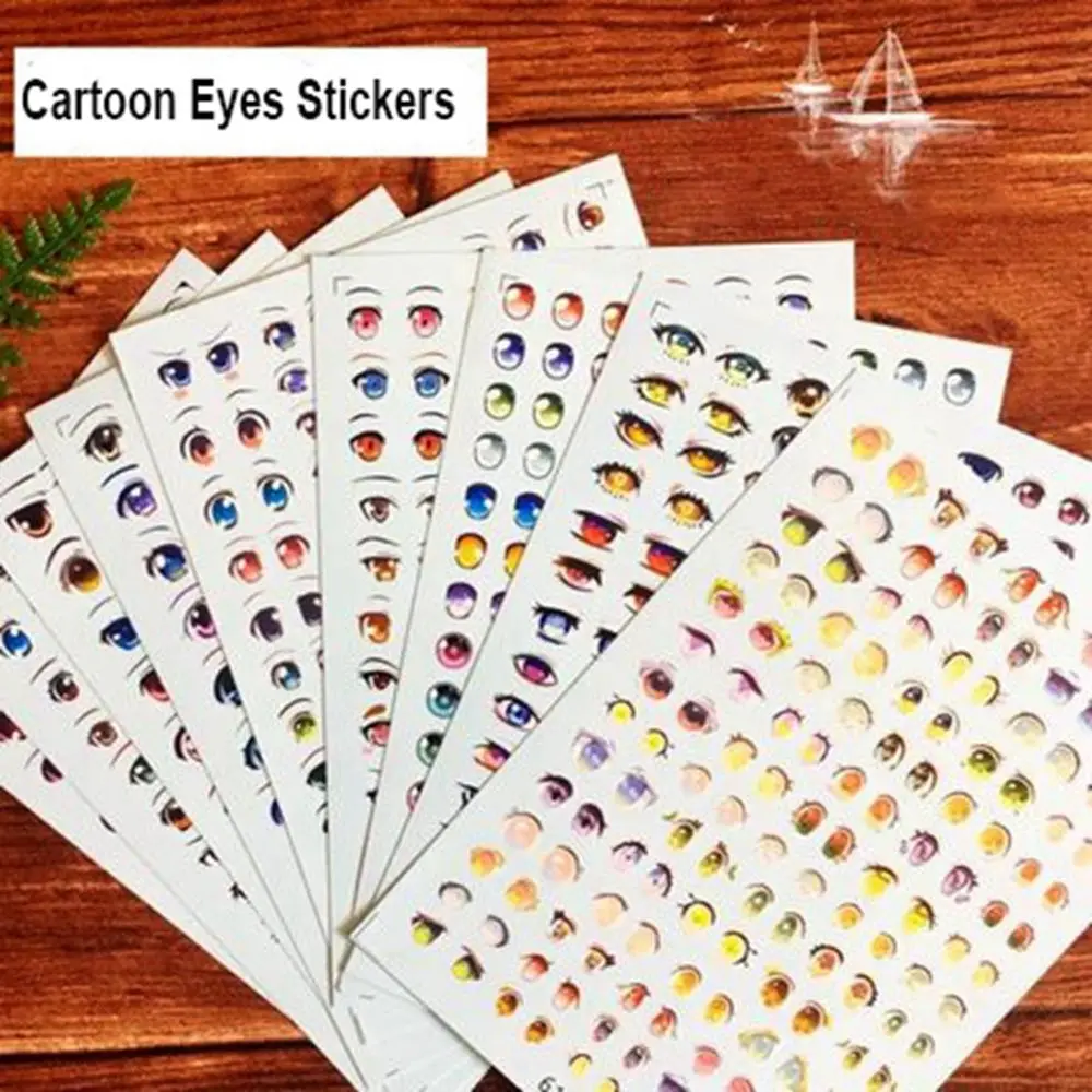 1-Sheet-Cute-Cartoon-Eyes-Stickers-Anime-Figurine-Doll-Face-Organ ...