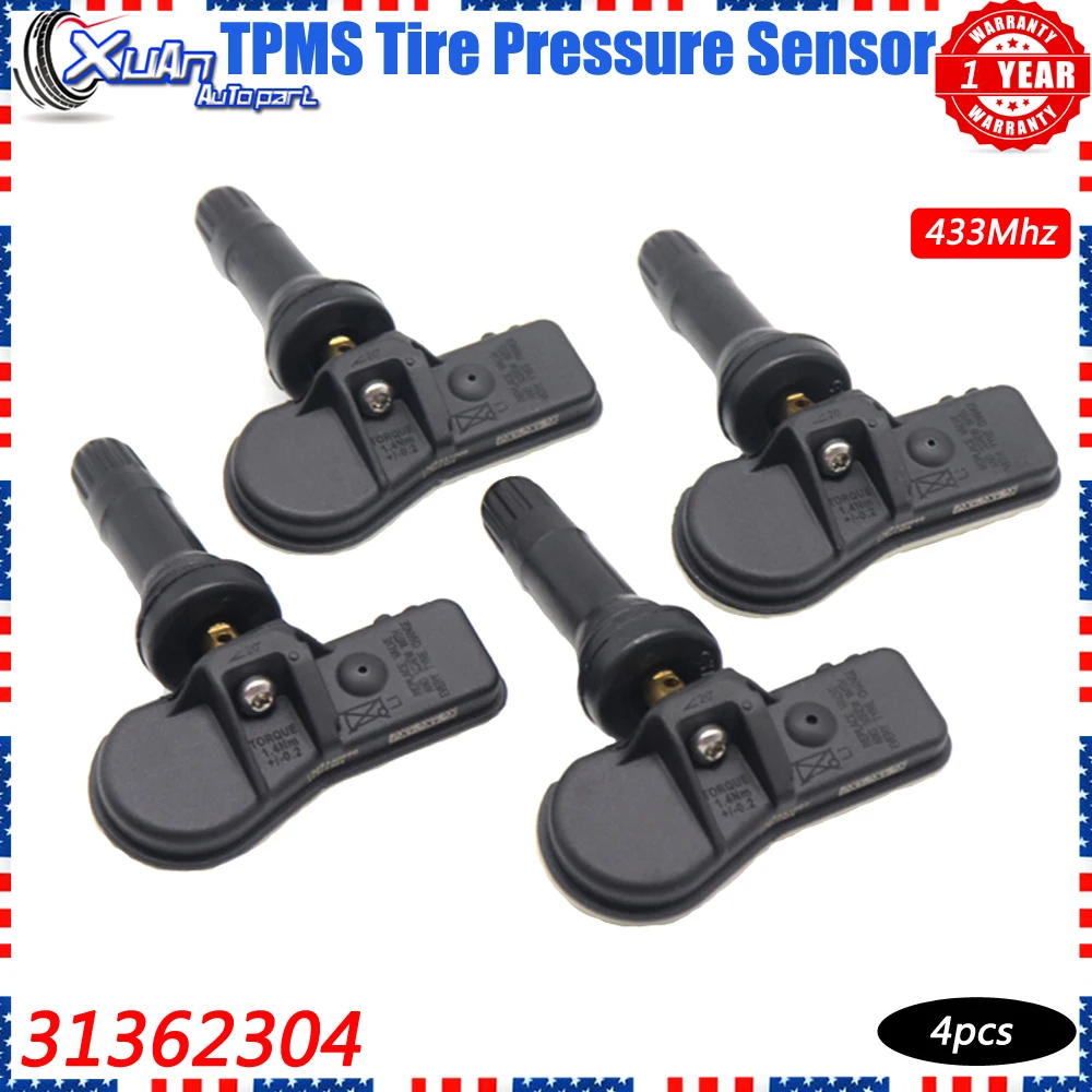 XUAN-4PCS-TPMS-Tire-Pressure-Sensor-Monitoring-System-31362304-For ...