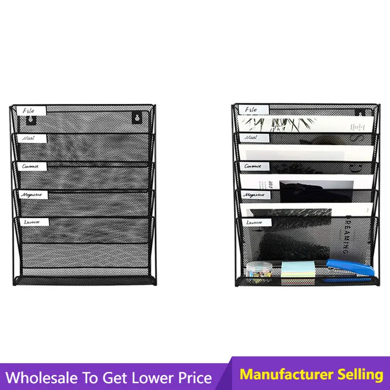 Creative-Iron-Wall-Mounted-File-Rack-Five-layer-Magazine-Notebook ...