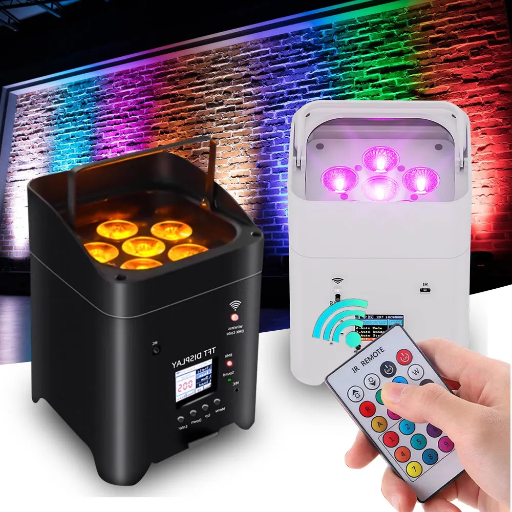 Battery-Led-6x18w-RGBWAUV-Wireless-Par-Light-Satge-Effect-Wedding-Par ...