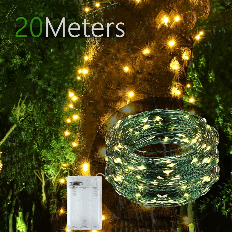 20M-Fairy-Lights-Green-Copper-Wire-LED-String-Lights-Christmas-Garland ...