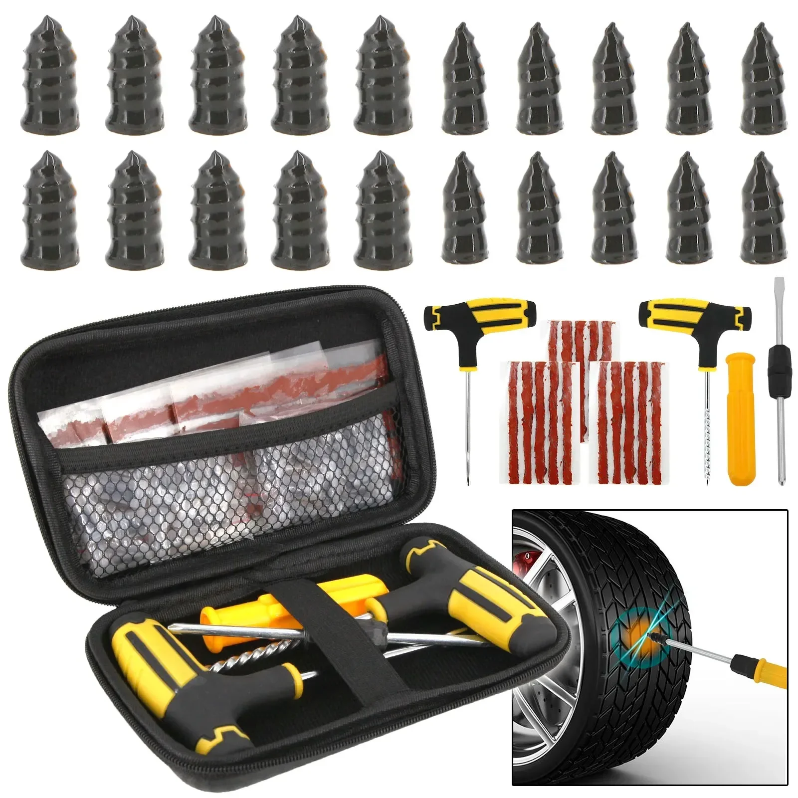 Motorcycle Vacuum Tire Repair Nail Car Tire Repair Tools Kit With EVA ...
