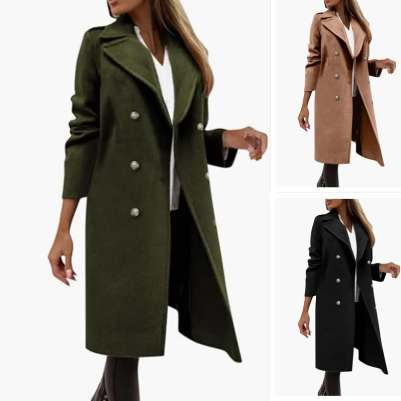 Officewear-Women-s-Jackets-Elegant-Overcoat-Solid-Lapel-Turndown-Collar ...