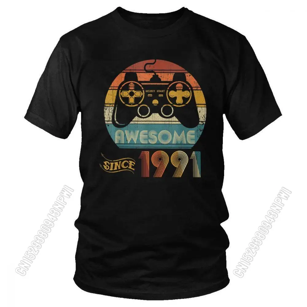 Classic-Men-T-Shirts-Vintage-Video-Game-Tee-Tops-Awesome-Since-1991 ...