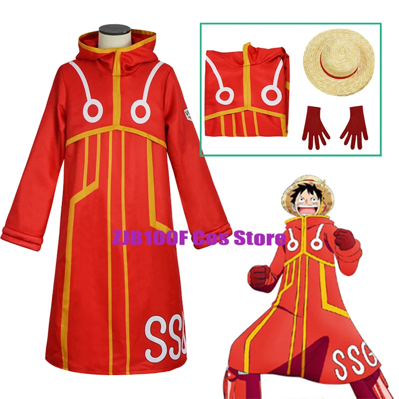 Future-Island-Luffy-Cosplay-Anime-Costume-Uniform-Men-Luffy-Red-Trench ...