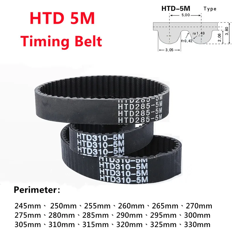 245mm-250mm-255mm-260mm-265mm-270mm-275mm-280mm-330mm-Black-Rubber-Timing-Belt-Synchronous-Belt ...