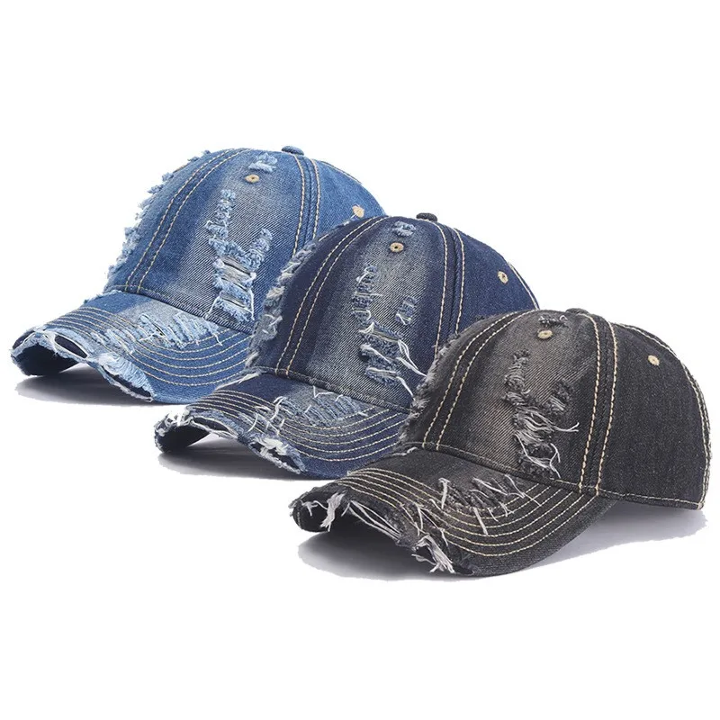 Classic-denim-sports-hiphop-caps-Unisex-men-women-distressed-hat-Women ...