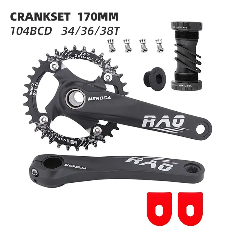 Mountain Bike Crank 170mm With Bottom Bracket 104BCD 34T 36T 38T ...