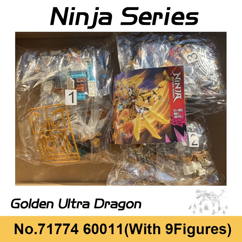 1061pcs-New-Ninja-Series-16th-Season-Golden-Ultra-Dragon-Building ...