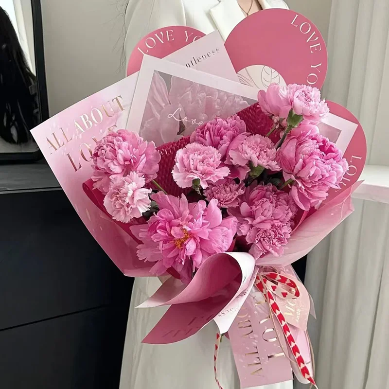 10pcs-Streamer-Colorful-Flower-Wrapping-Paper-Hot-Gold-Rose-Bouquet ...