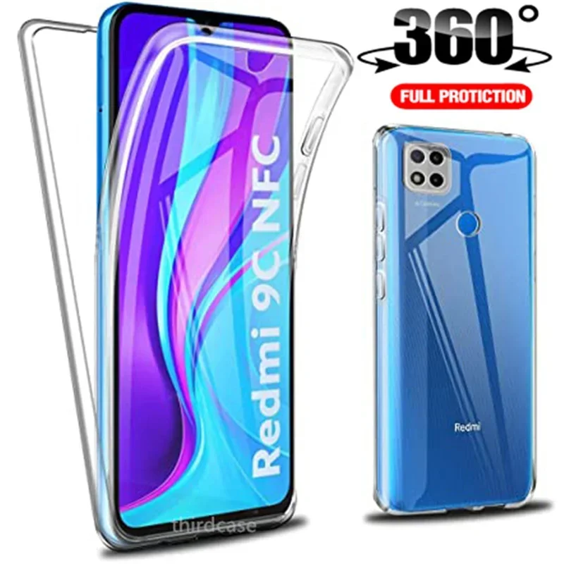 360-Degree-Transparent-Case-For-Xiaomi-Redmi-9C-NFC-9AT-Note-11-10-9S-9 ...