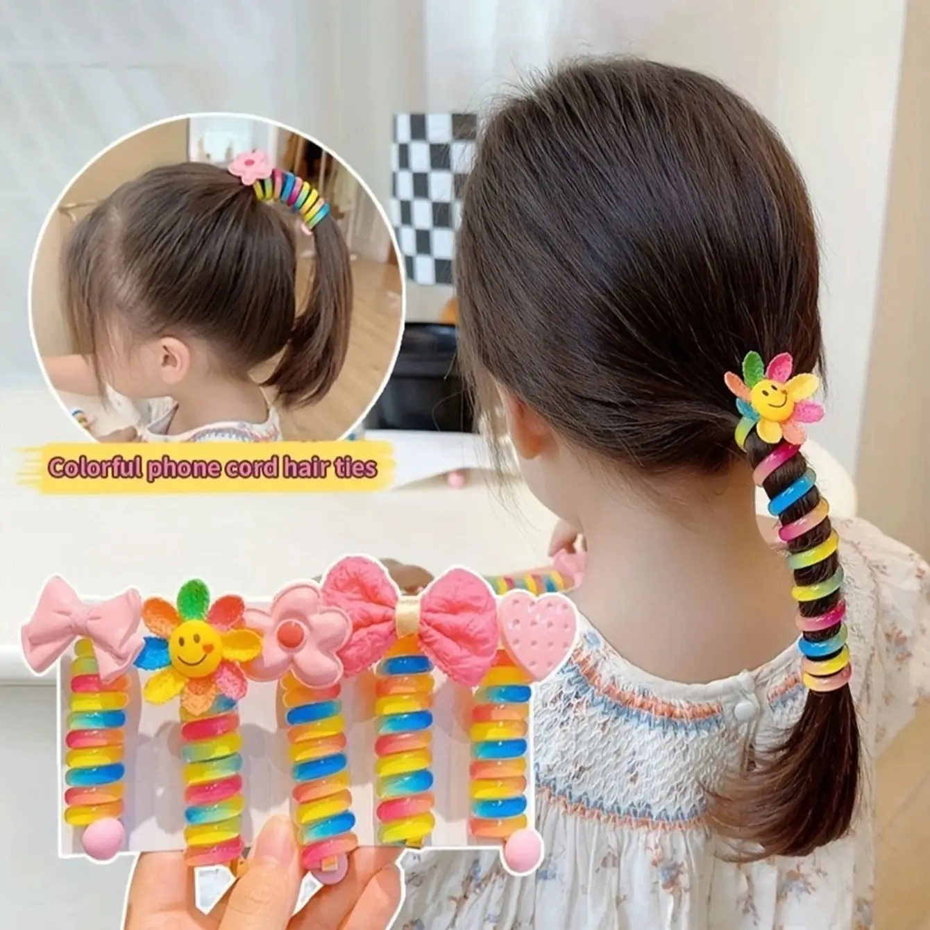 5PCS-Girls-Elastic-Rubber-Bands-Children-Telephone-Wire-Hair-Ties ...