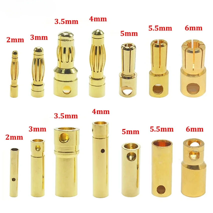 2mm-3mm-3-5mm-4mm-5mm-5-5mm-6mm-RC-Battery-Gold-plated-Bullet-Banana ...