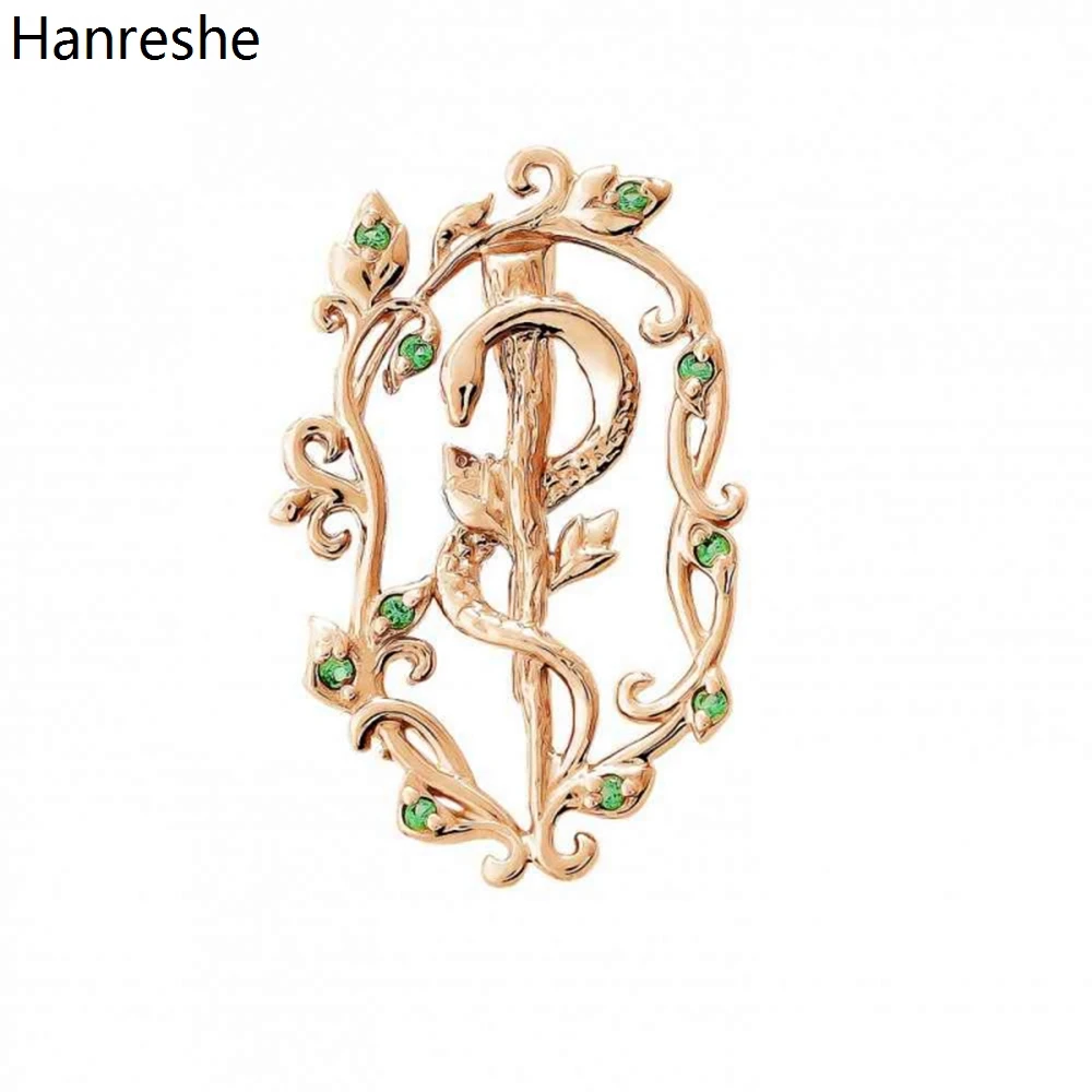 Hanreshe-broche-de-Asclepius-con-incrustaciones-de-cristal-alfileres-de ...