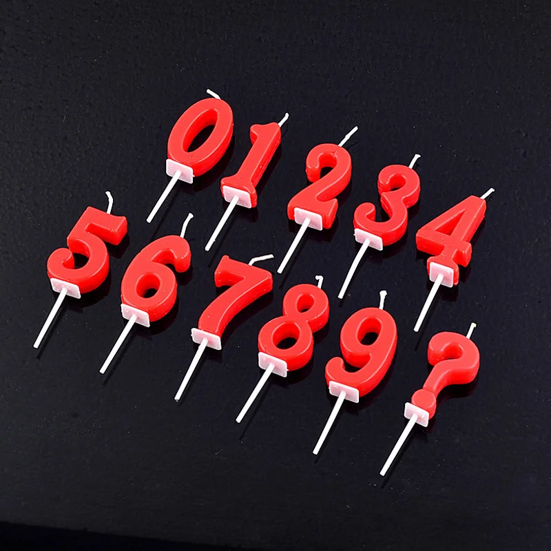 1Pc Number Candles Red Number 0 9 Question Mark Birthday Anniversary ...