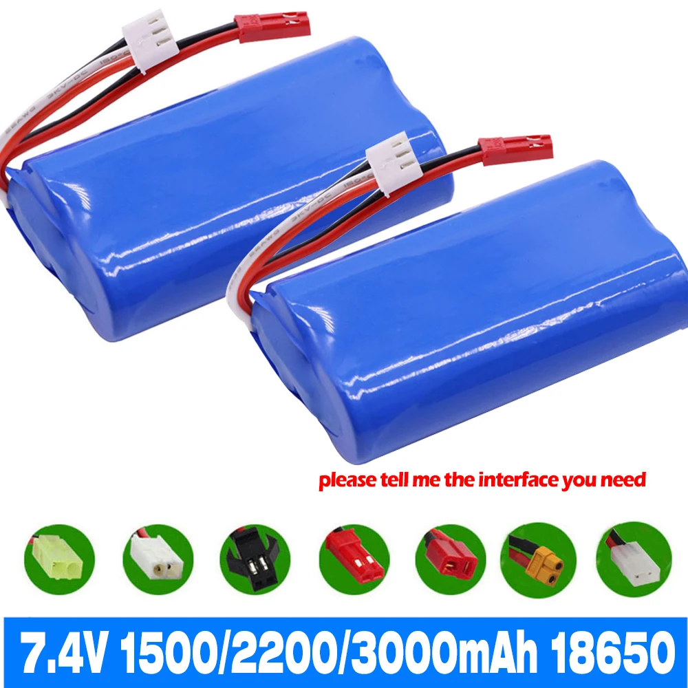7-4V-3000mAh-18650-Lipo-Battery-for-WPL-MN99S-D90-U12A-S033g-Q1-H101-Rc ...