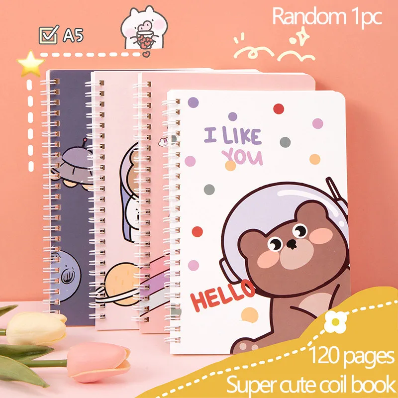 4-PCS-Kawaii-Notebook-Journal-Kpop-A5-Cute-Lined-Notepad-Double-Coil ...
