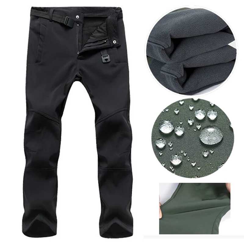 Winter-Pants-Men-Soft-Shell-Fleece-Warm-Long-Trousers-Casual-Sports ...